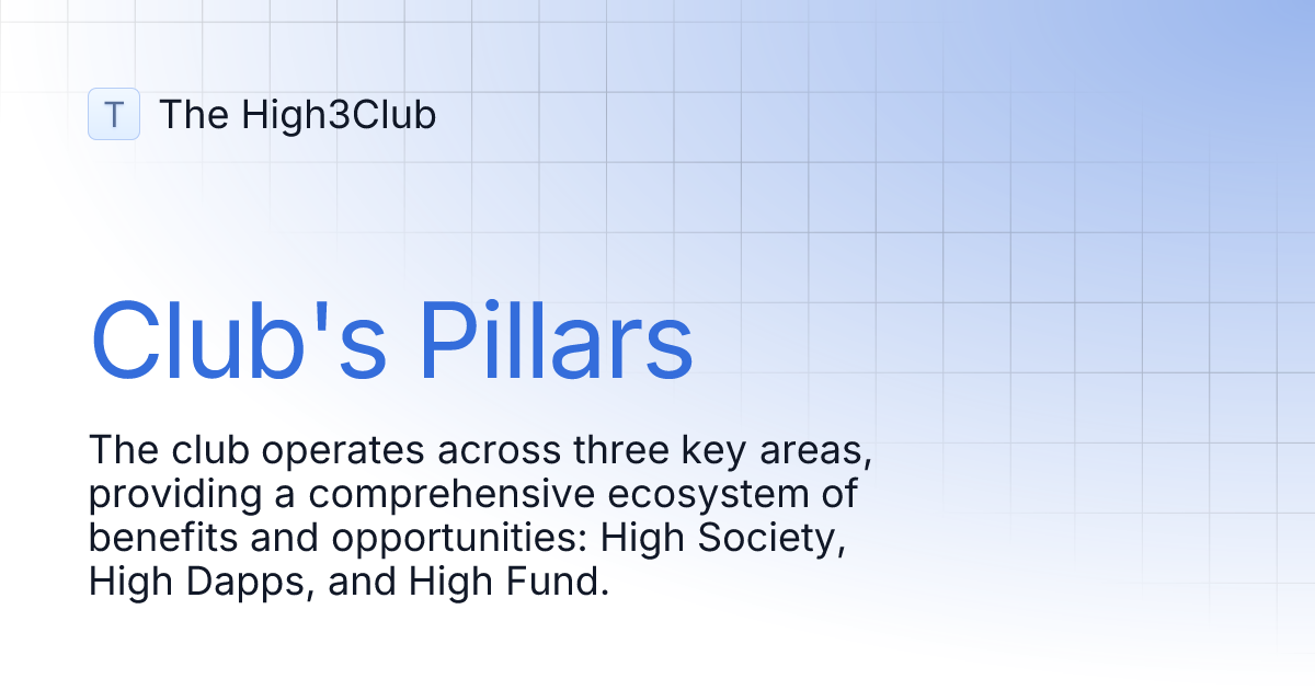 Club's Pillars | The High3Club